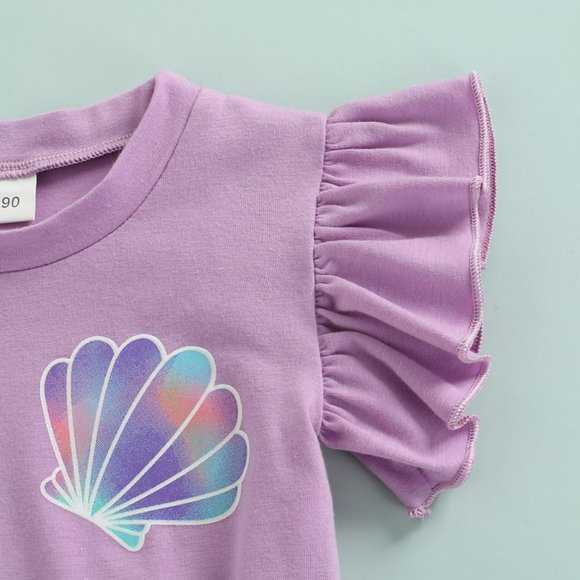 Matching Sets | Mermaid Girls Sea Shell Crop Top Fish Scale Bell ...